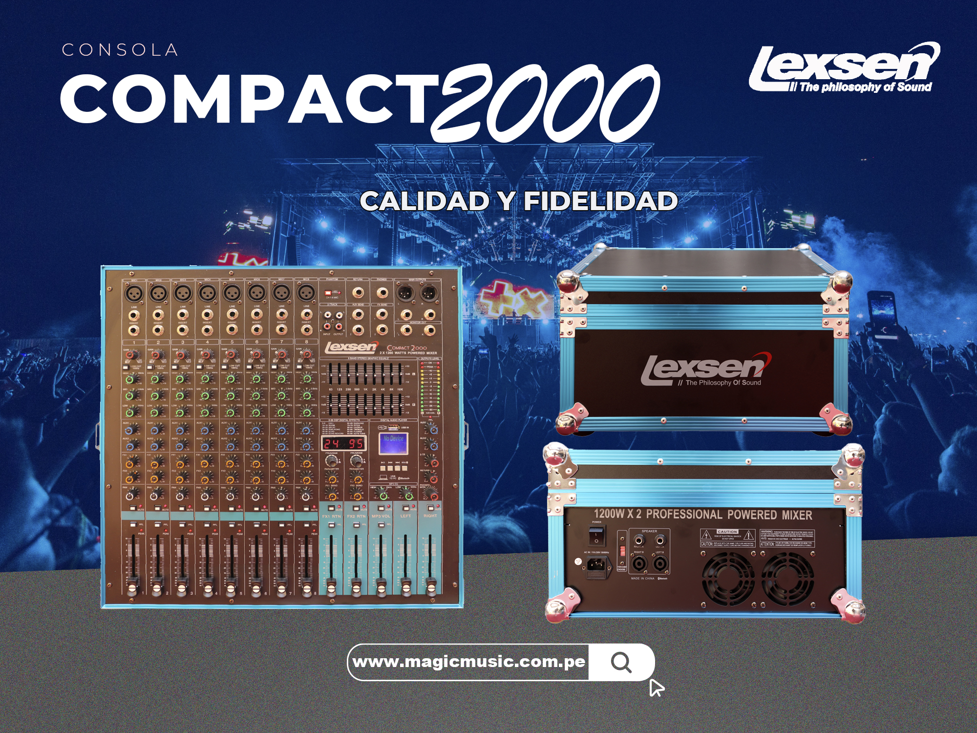 CONSOLA AMPLIFICADA LEXSEN COMPACT 2000 – Magic Music